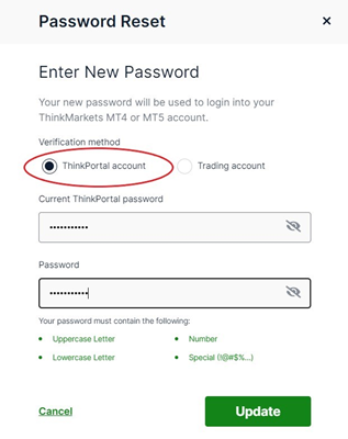 How do I change my MT4/MT5 account password in ThinkPortal? – ThinkMarkets Global